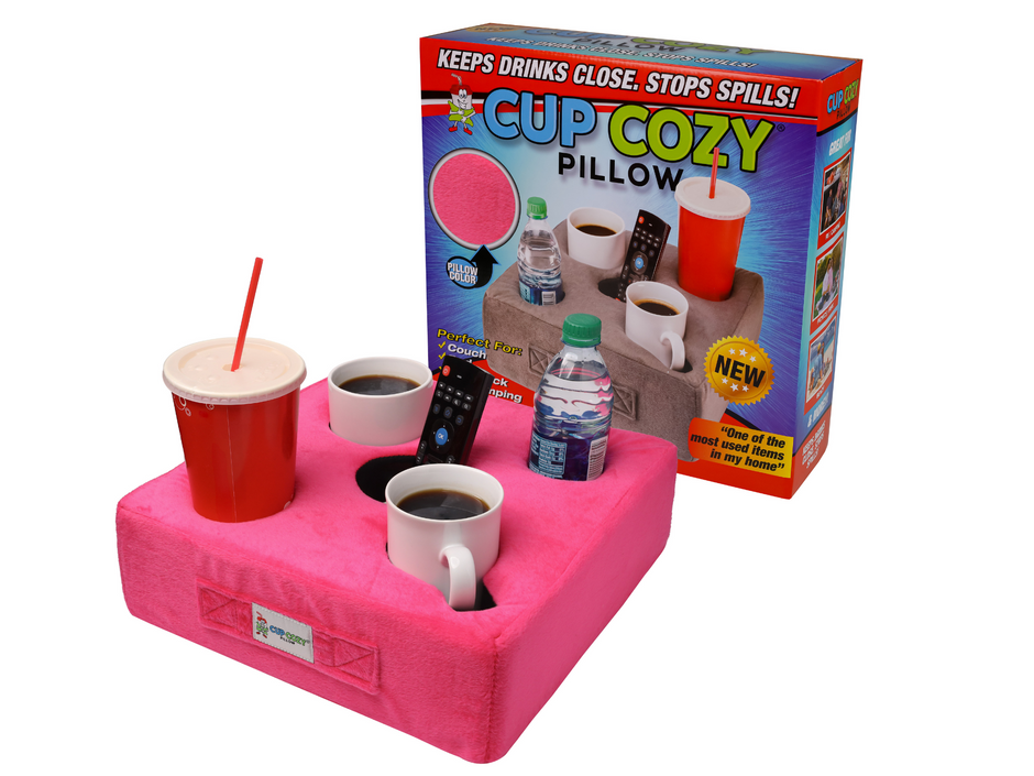 Cup Cozy Pillow 3 Hole Gray